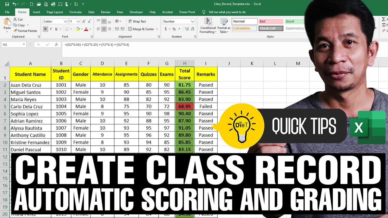 Paano Gumawa ng PERFECT na Class Record sa Excel 2025? - YouTube