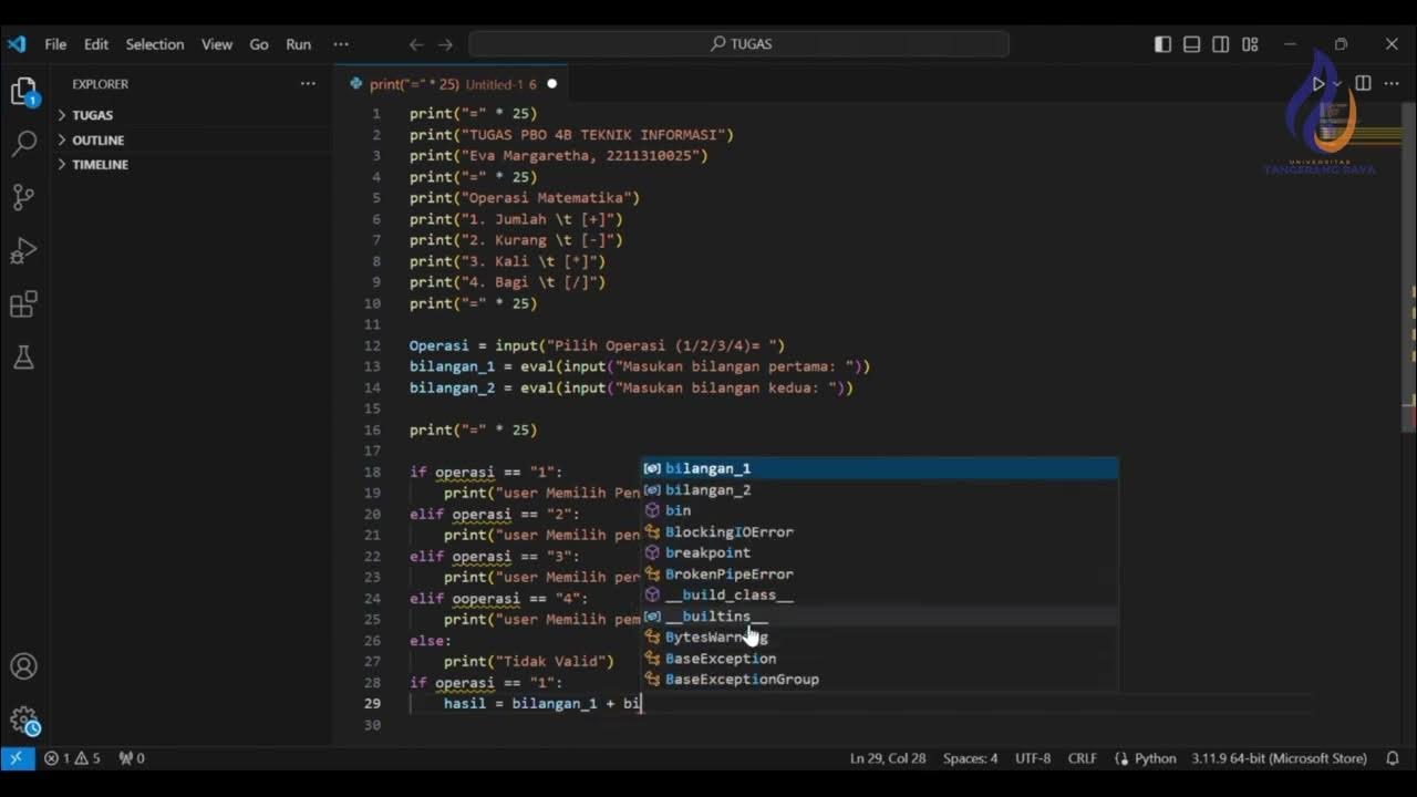 Membuat Kalkulator Sederhana menggunakan pemrograman Visual Studio Code ...