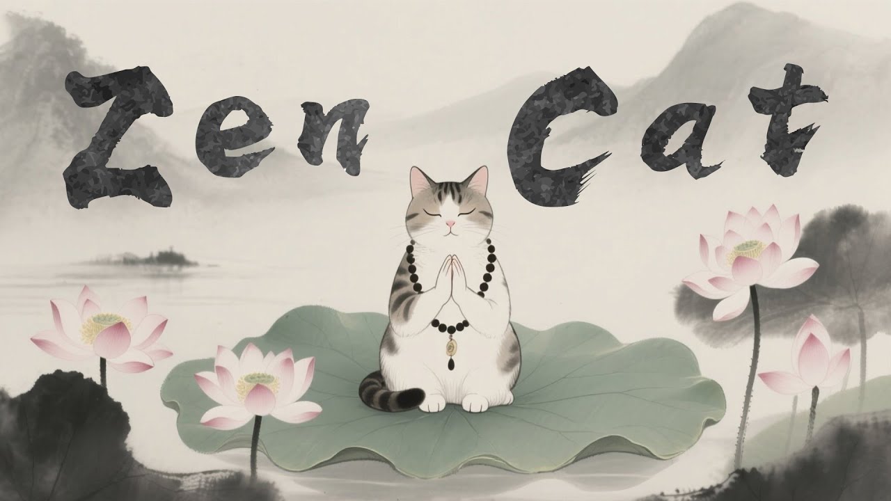 Chill with a Zen Cat 🐱 Lofi Buddhist Music for Calm & Focus - YouTube