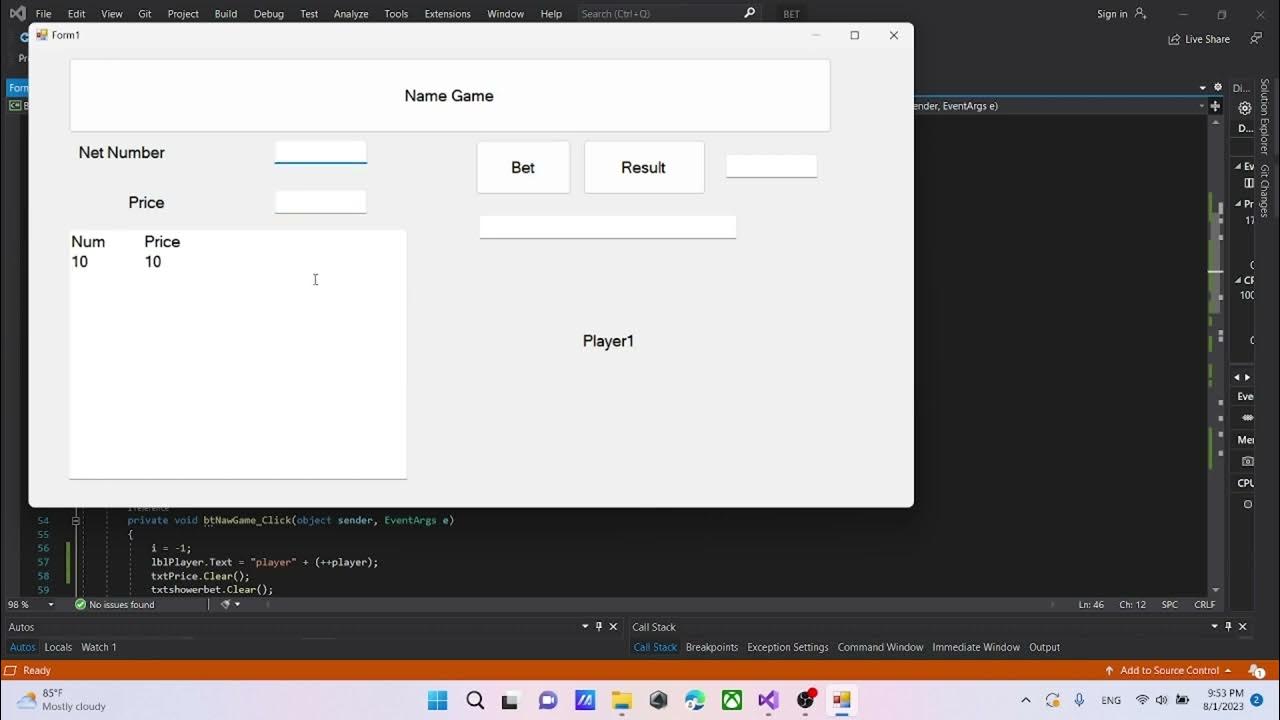 Create Bet Program on WindowsForm C# - YouTube