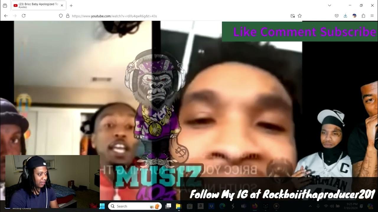 Bricc Baby goes live with ATK affiliate GMK and apologies for banning them from performing - YouTube