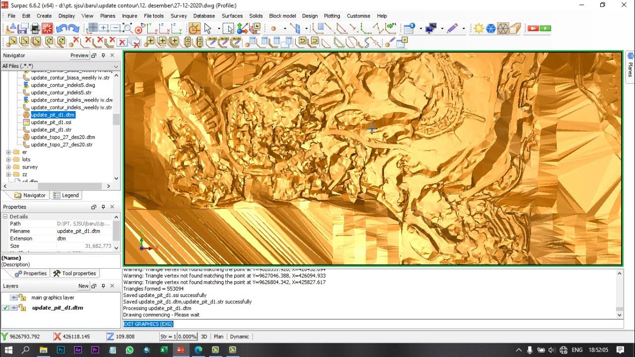 Cara membuat kontur di aplikasi Surpac, plus DTM - YouTube