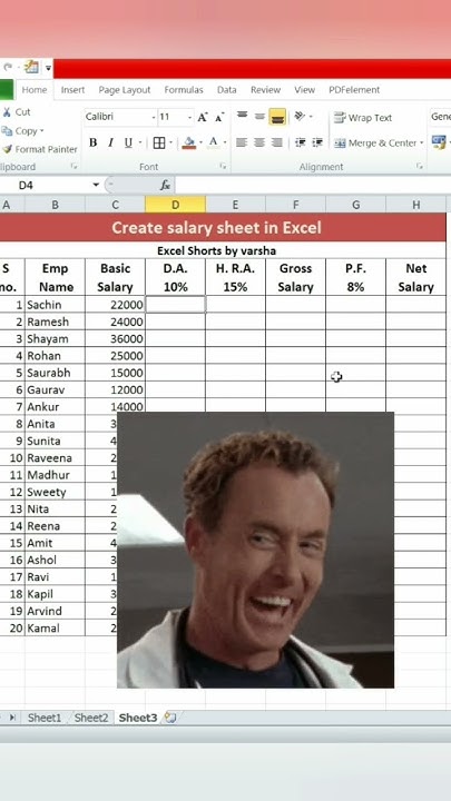Salary Calculation In Excel In 30 Sec Apply Formula In Excel Excel Exceltutorial Exceltricks