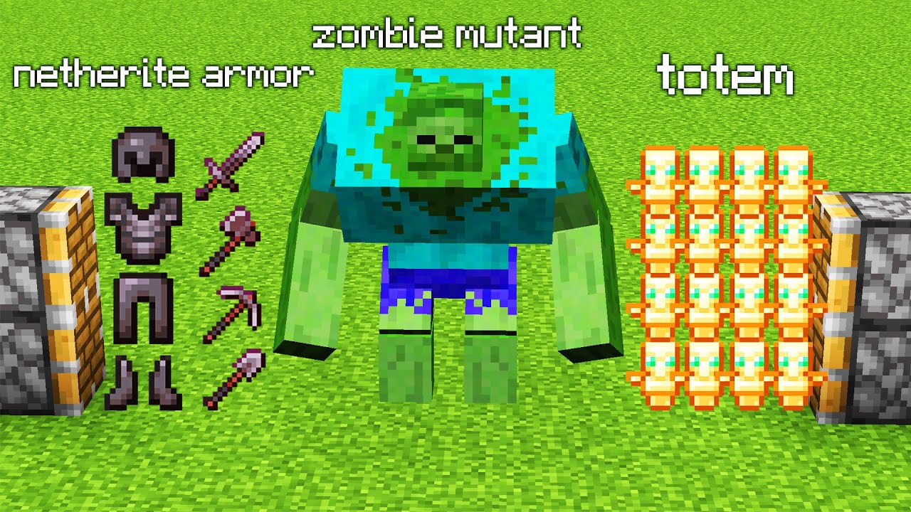 NETHERITE ARMOR + ZOMBIE MUTANT + TOTEM = ??? - YouTube