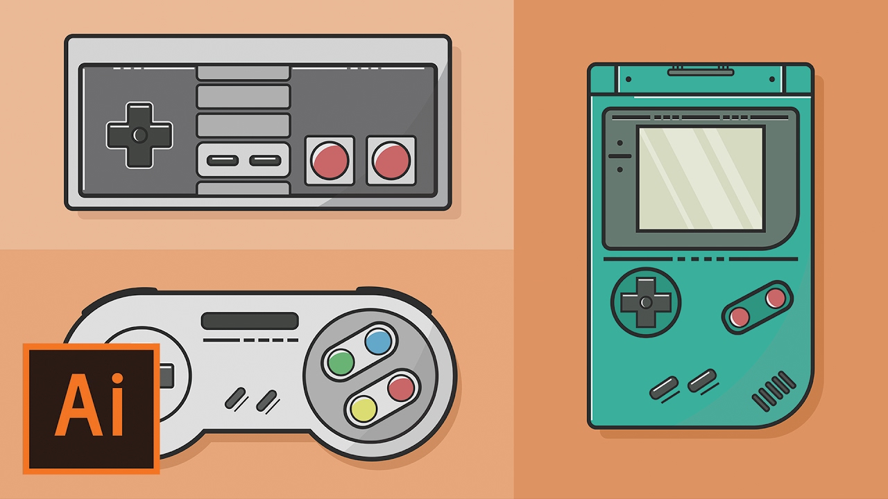 Illustrator Tutorial Video Game Flat Design Illustrator Flat Design Tutorial Youtube