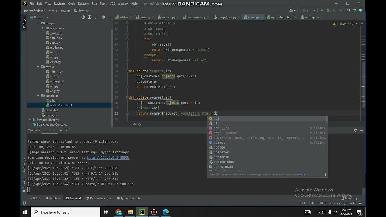 7. Django Update Model Record - YouTube