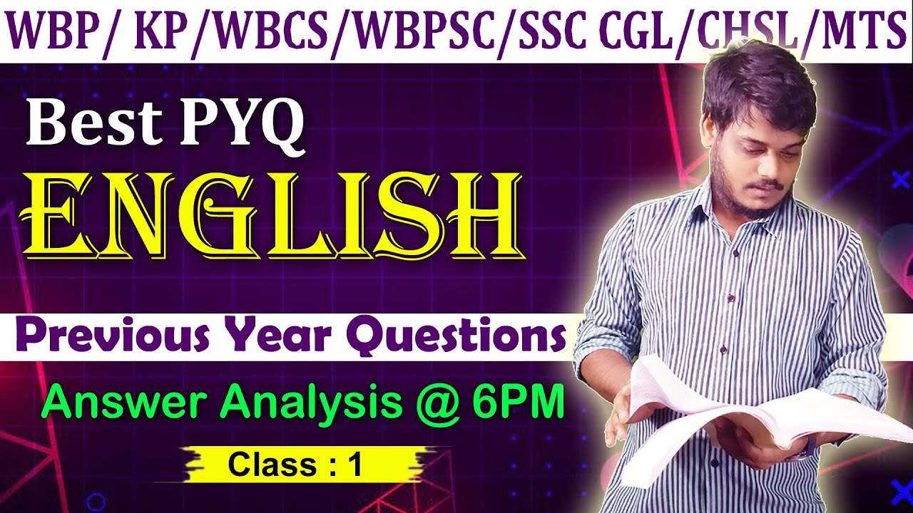 PYQ-1 English for WBP Main SSC MTS CHSL CGL Phase XII | WBP Constable KP Main | WBPRB @DipStudy ...