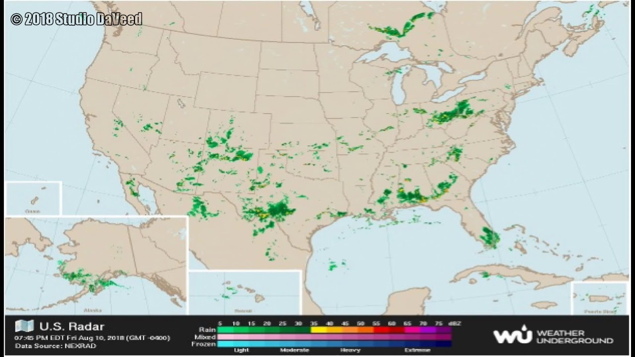 2018 August USA Weather Radar Time Lapse Wunderground - YouTube