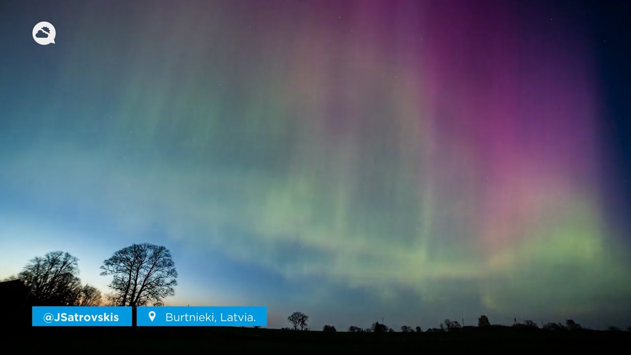 Exceptional aurora borealis in Burtnieki, Latvia. - YouTube