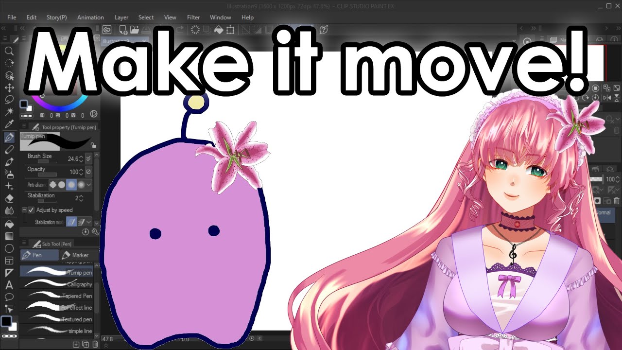 【Drawing/Animation】 make the ikumin dance 【Arielle Noriboshi | VTuber ...
