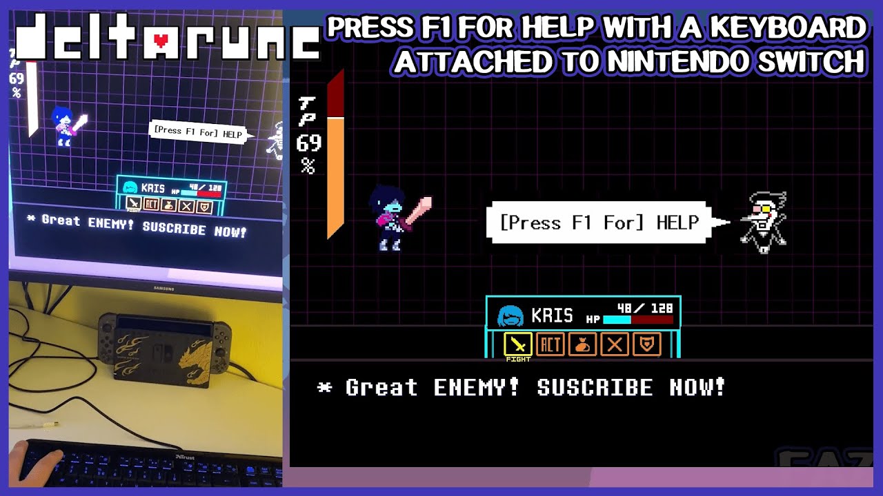 Press F1 for help on console with a keyboard attached - Deltarune ...