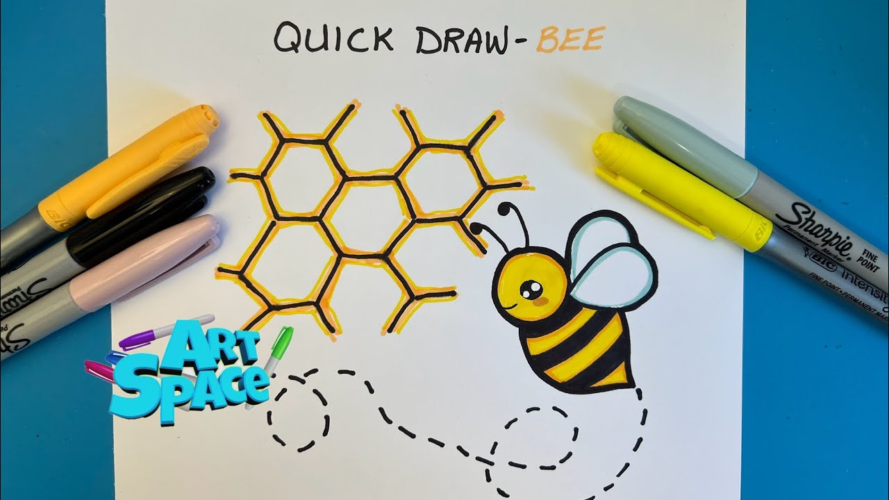 Quick Draws for Kids - How to Draw a BEE (Easy) - YouTube