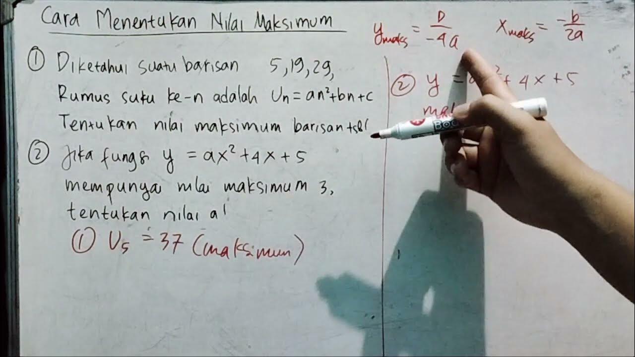 Cara Menentukan Nilai Maksimum atau Minimum (Optimum) Suatu Fungsi - YouTube
