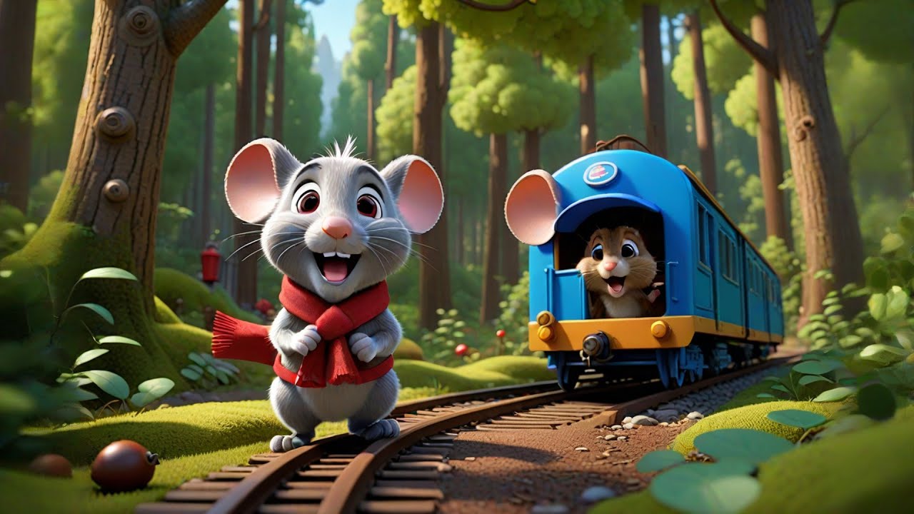 Four Tiny Mice Ride a Train | Counting Song for Kids | Nursery Rhymes ...