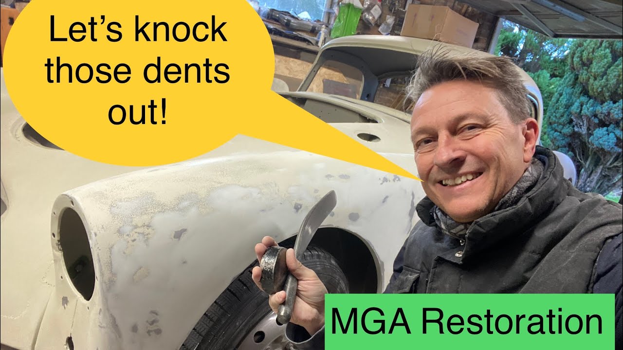 Dent removal using slapper and dolly. MGA car project - YouTube