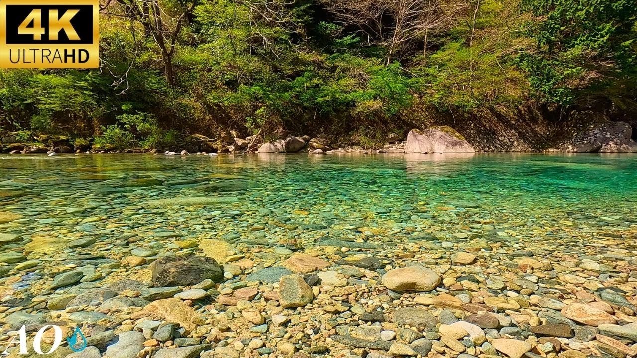 World-class water scenery｜River of sky blue｜Chirping birds｜Sound of ...