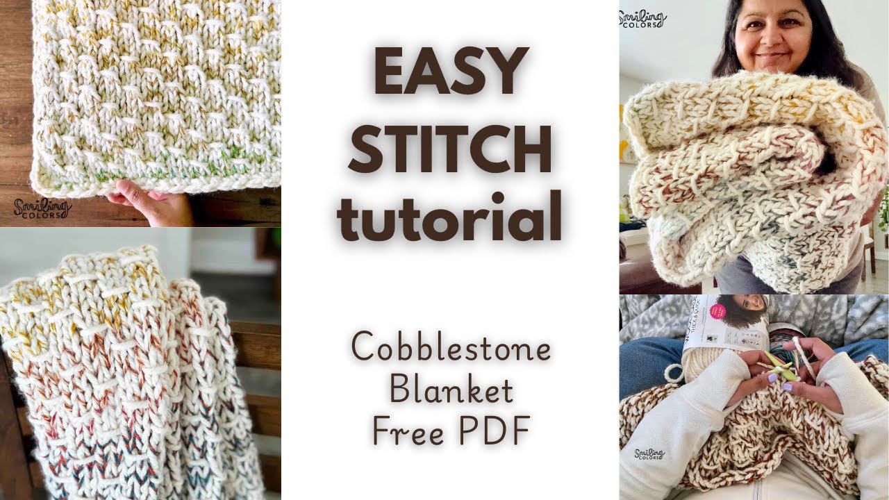 Textured knit cobblestone blanket - YouTube