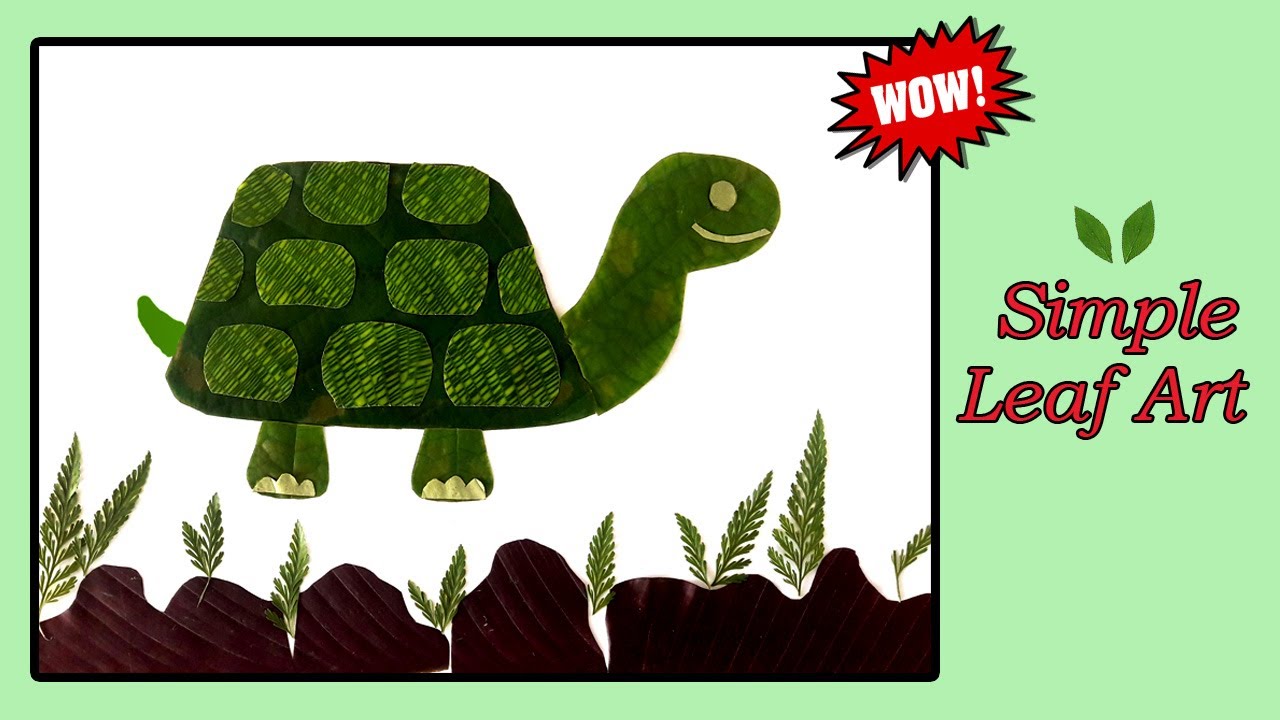 Leaf art Turtle - YouTube