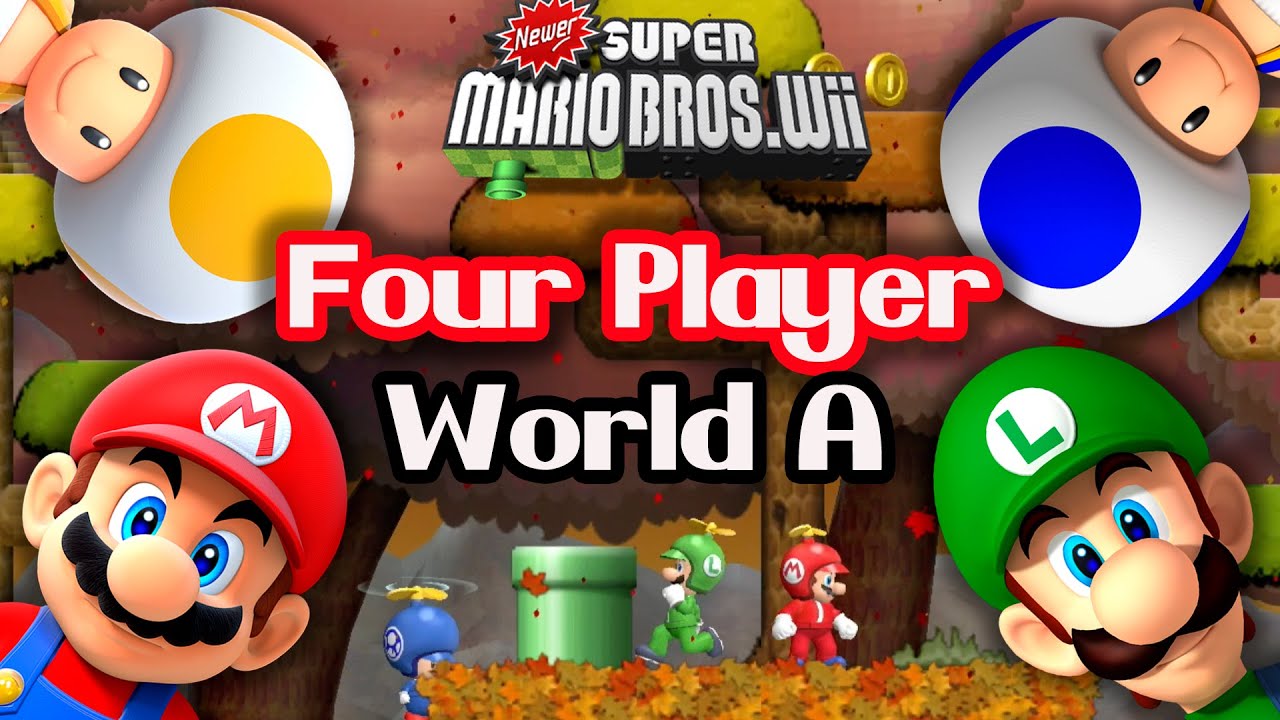 Newer Super Mario Bros. Wii – 100% Multiplayer (4 Players) World A ...