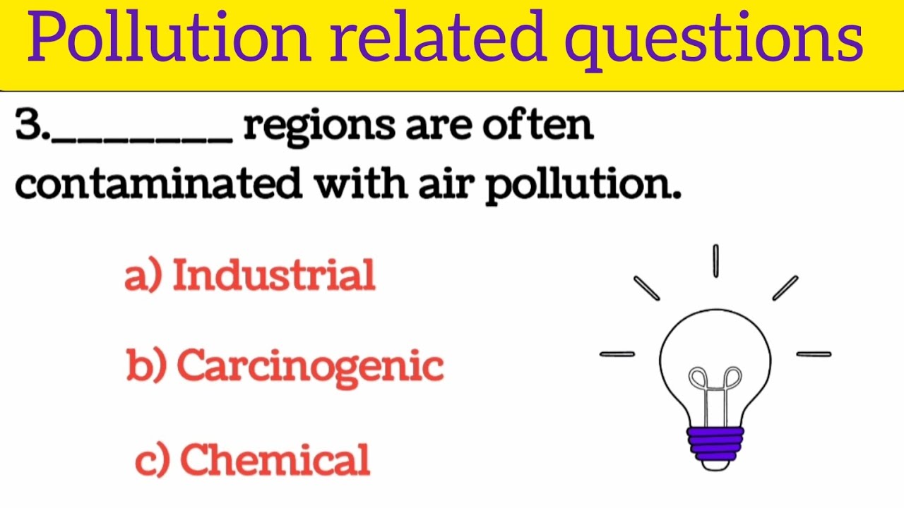 Pollution quiz questions | environmental pollution quiz| Gk Test 😷# ...