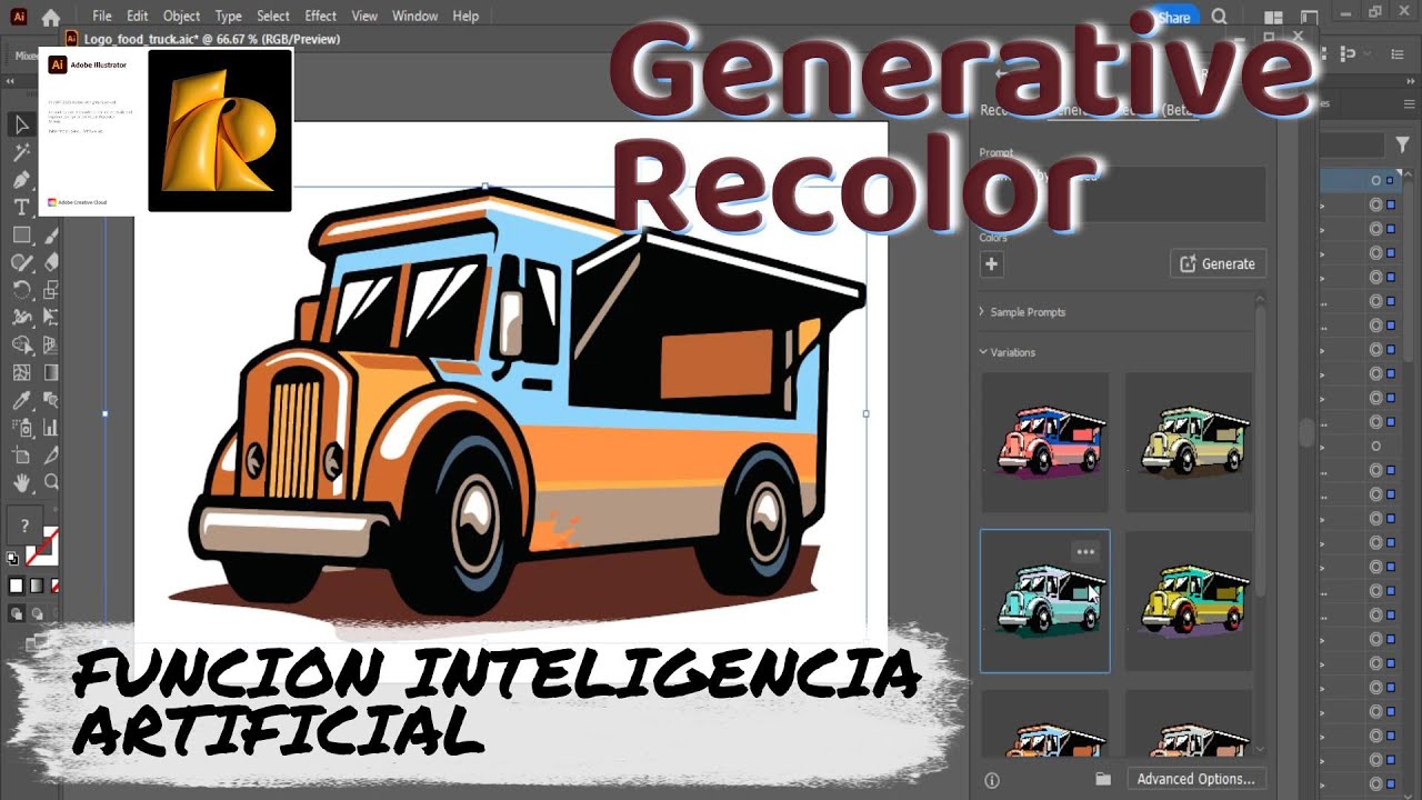 IA FUNCION RECOLOR GENERATIVA ILLUSTRATOR 2024 / GENERATIVE RECOLOR ...