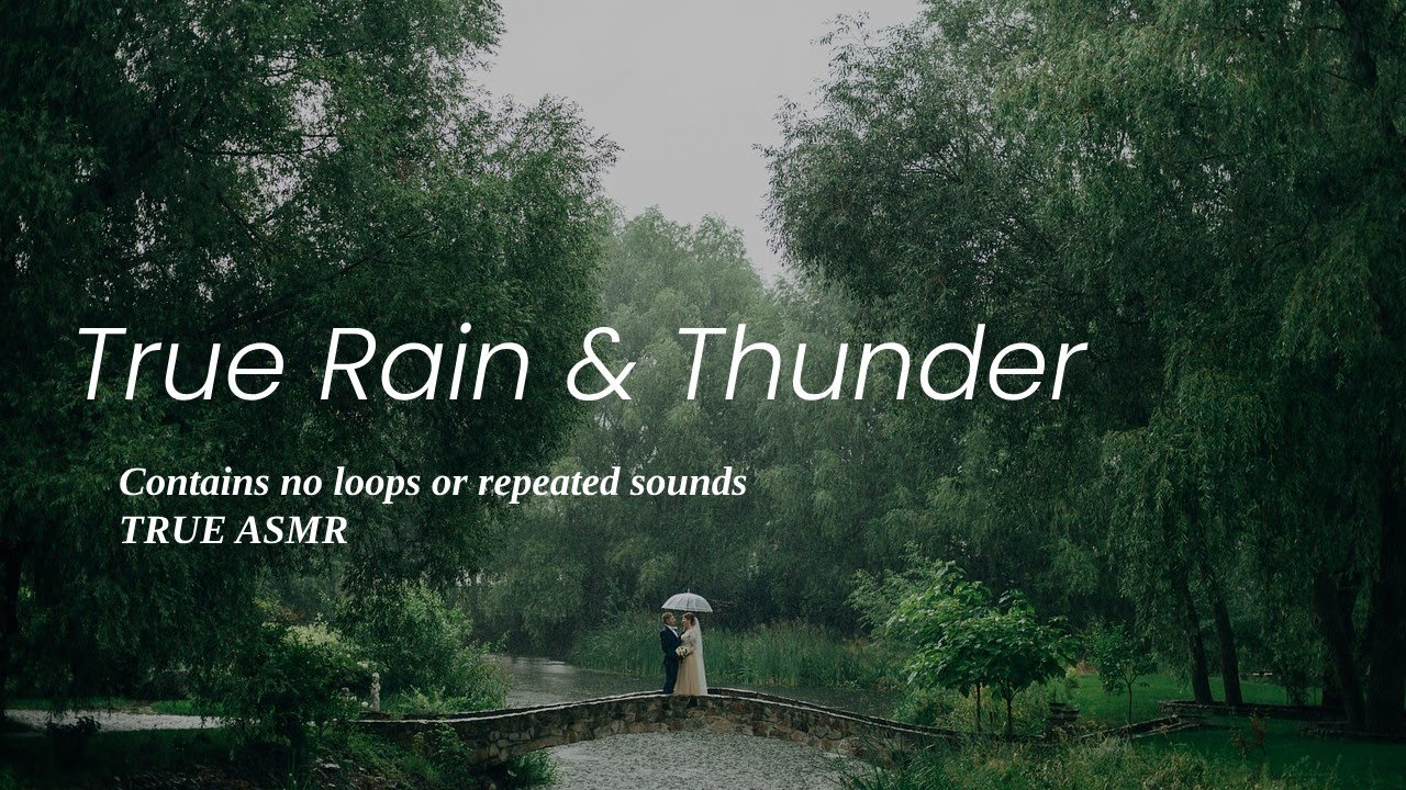 2 hours light rain and thunder - YouTube