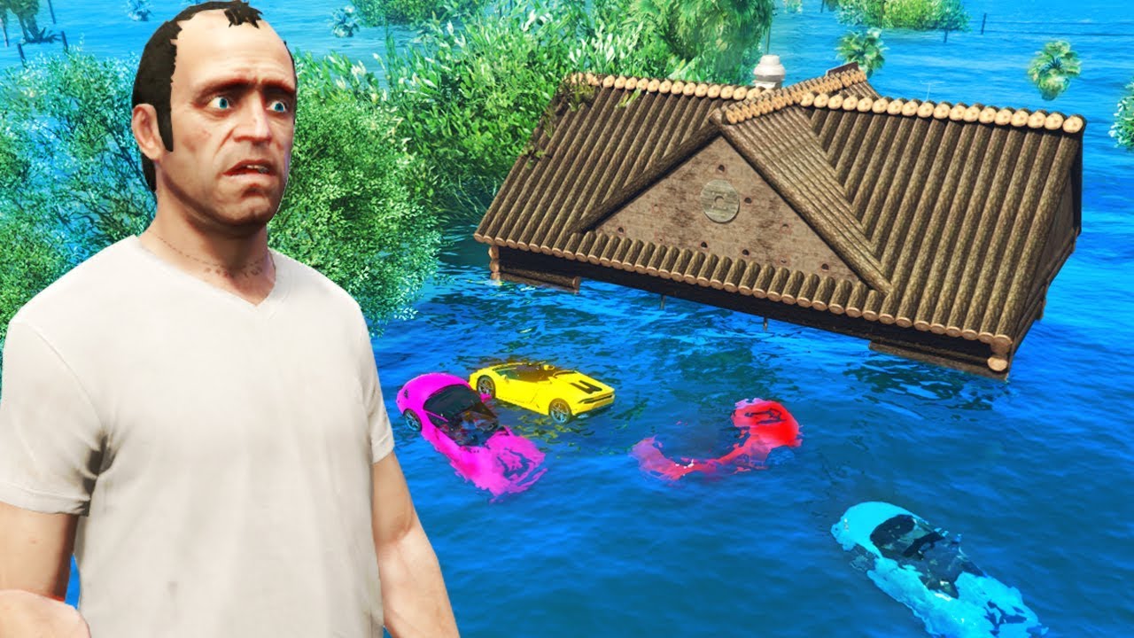 GTA 5 - Trevor's MANSION DESTROYED! (Tsunami, Earthquake & Meteors ...
