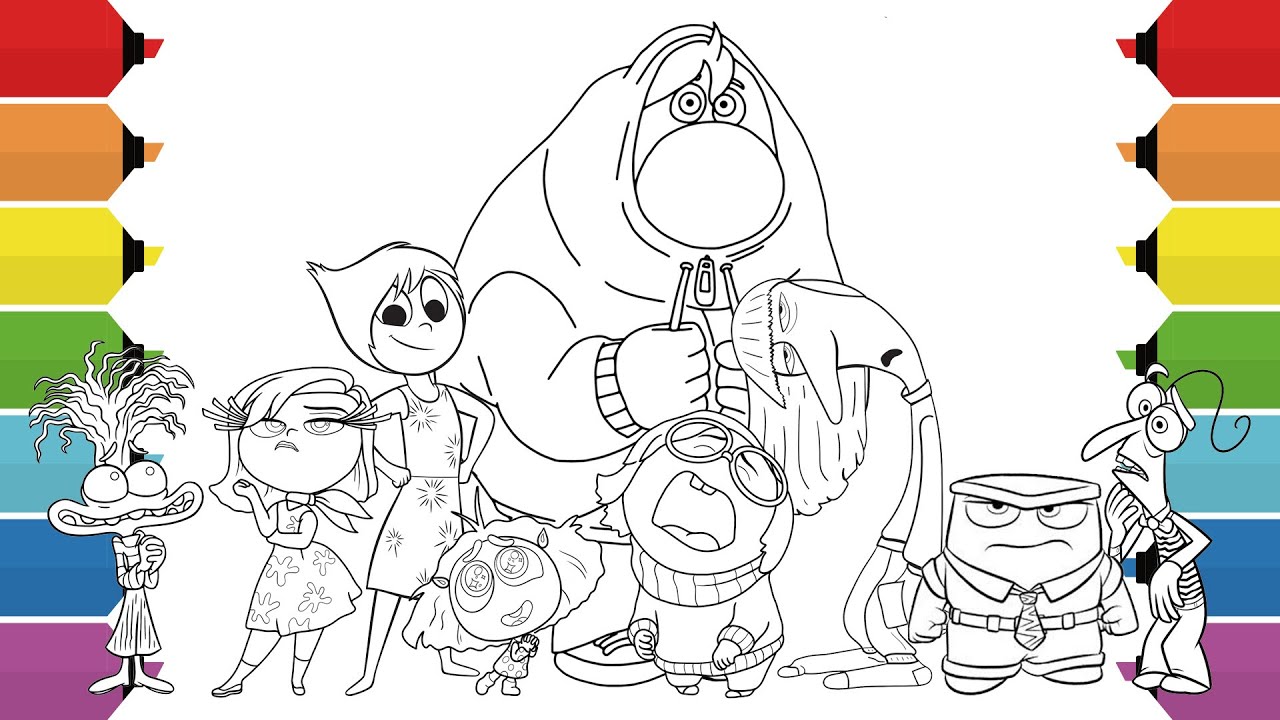 Inside Out 2 Coloring Pages | Joy Sadness Anger Fear Disgust Anxiety ...
