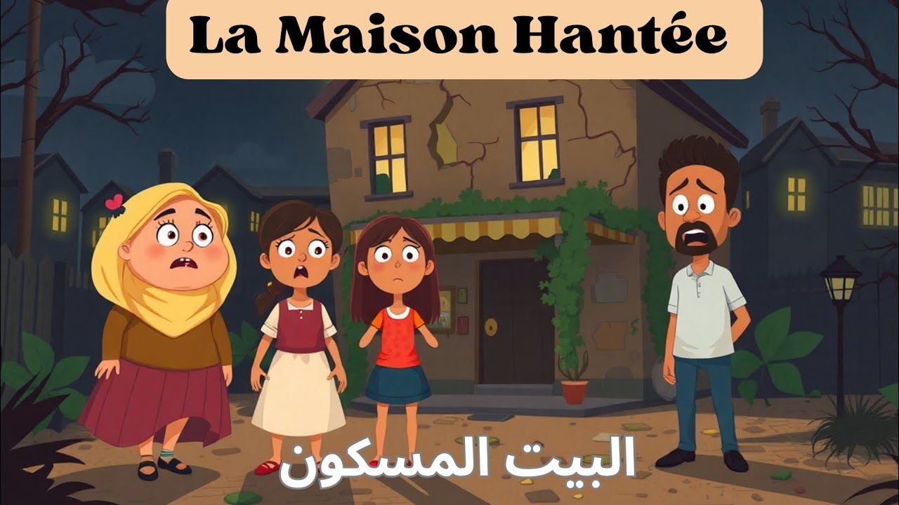 تعلم الفرنسية من خلال قصة( البيت المسكون)👹🏡😱( La Maison hantée ...