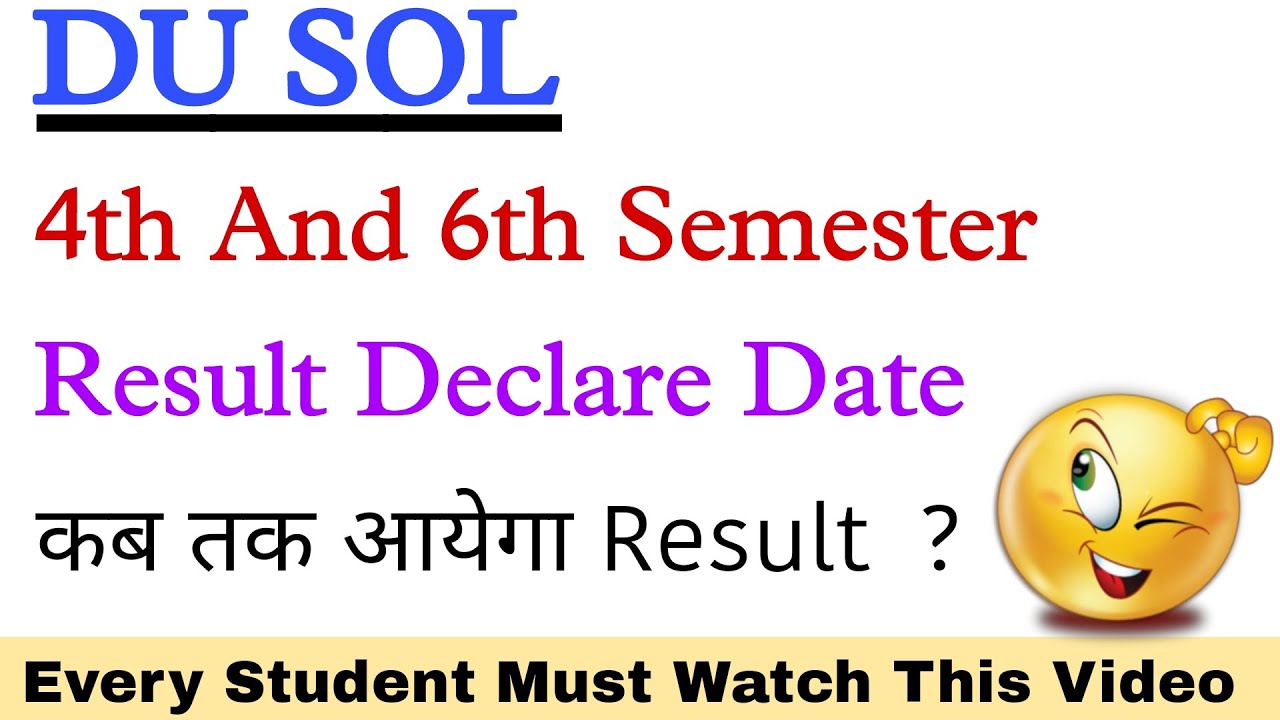 DU SOL | 4th And 6th Semester Result Update 2023 | JK Study Stuff - YouTube