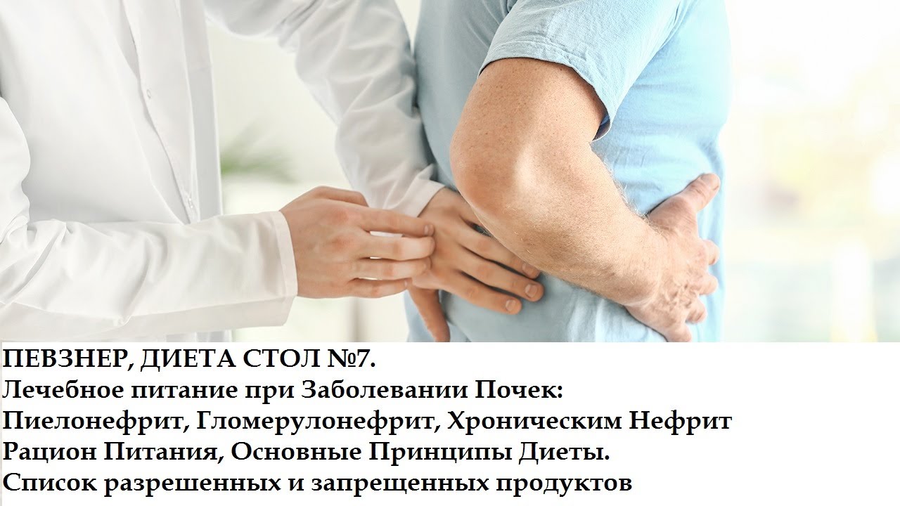 ПЕВЗНЕР ДИЕТА СТОЛ 7 Лечебное питание при Заболевании Почек
