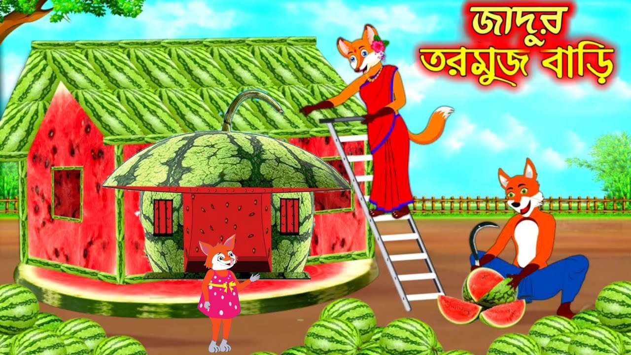 জাদুর তরমুজ বাড়ি Fox cartoon shiyaler cartoon Bangla cartoon thakurmar ...
