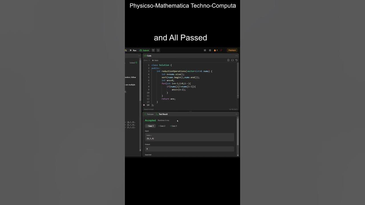 1887.Redn Opn to Make Arr Ele Equal.Leetcode Daily Challenge Nov-19-2023. #leetcode #coding # ...