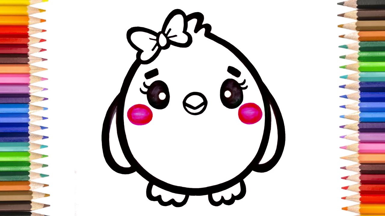 Cute Chick || Drawing, Painting & Coloring for kids and Toddlers || How ...