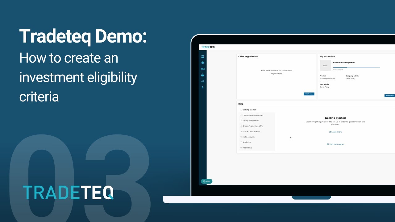 Tradeteq Demo: How to create an investment eligibility criteria - YouTube