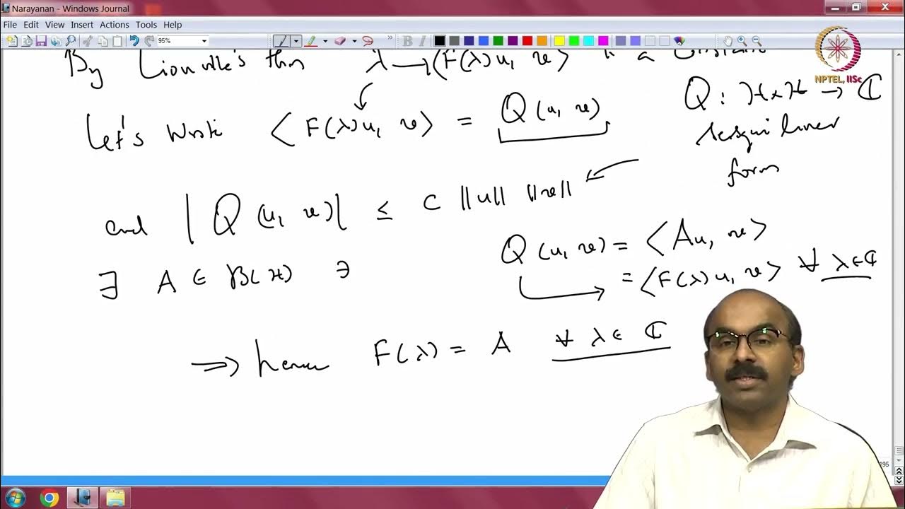 lec 39 Spectral theorem for commuting finite family of normal operators - YouTube