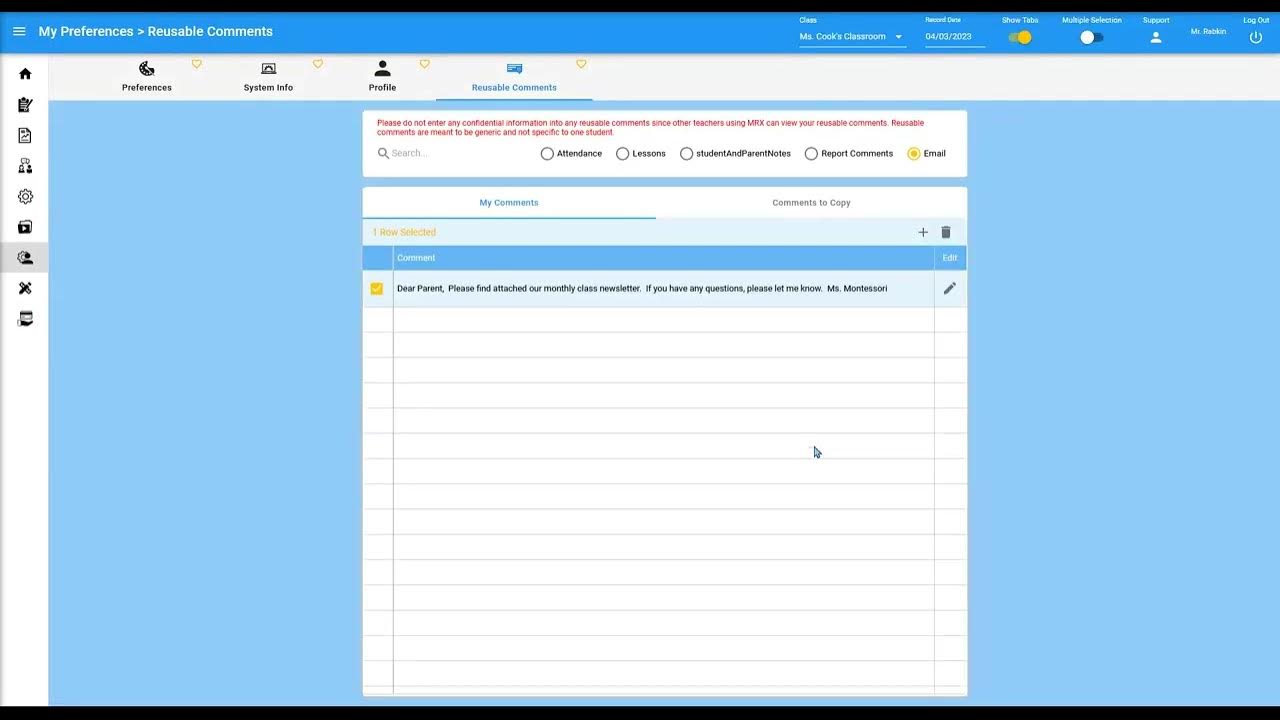 Adding and using an email reusable comment - YouTube