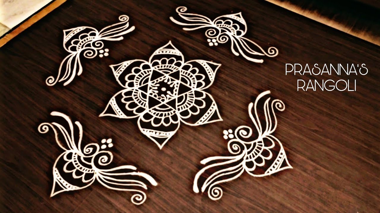 Dasara panduga muggulu with side borders@prasannasrangoli - YouTube