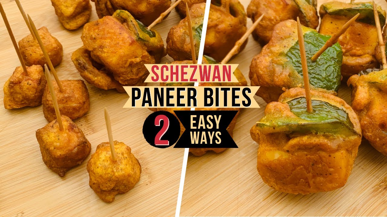 2 Paneer Cocktail Bites | Schezwan Style | Simple Quick Appetiser ...