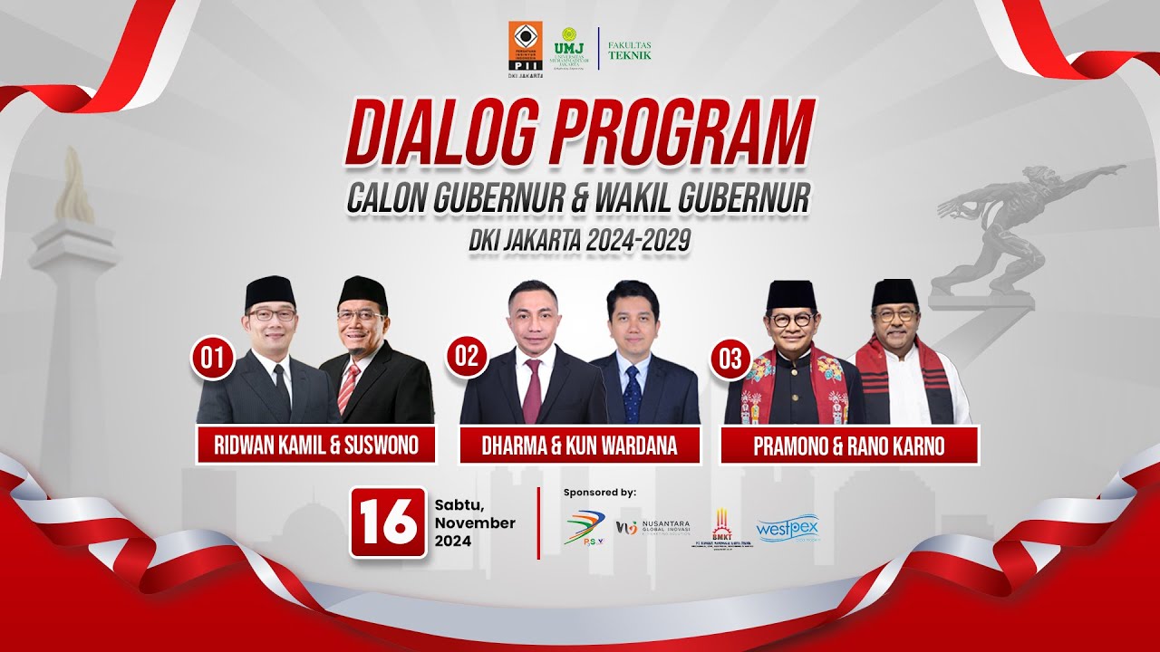 DIALOG PROGRAM CALON GUBERNUR DAN WAKIL GUBERNUR DKI JAKARTA 2024-2029 ...