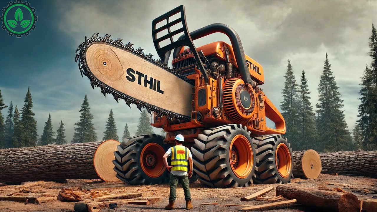Dangerous Fastest Chainsaw Cutting Tree Machine Skills | Monster Stump ...