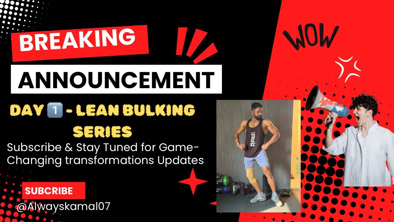 Day 1️⃣ of lean bulking series and transformation - YouTube