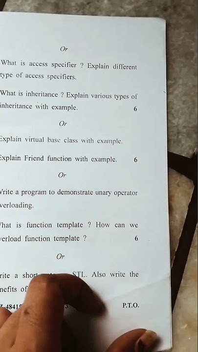 ||BCA 2nd year#programming with c++!!previous year question paper ...