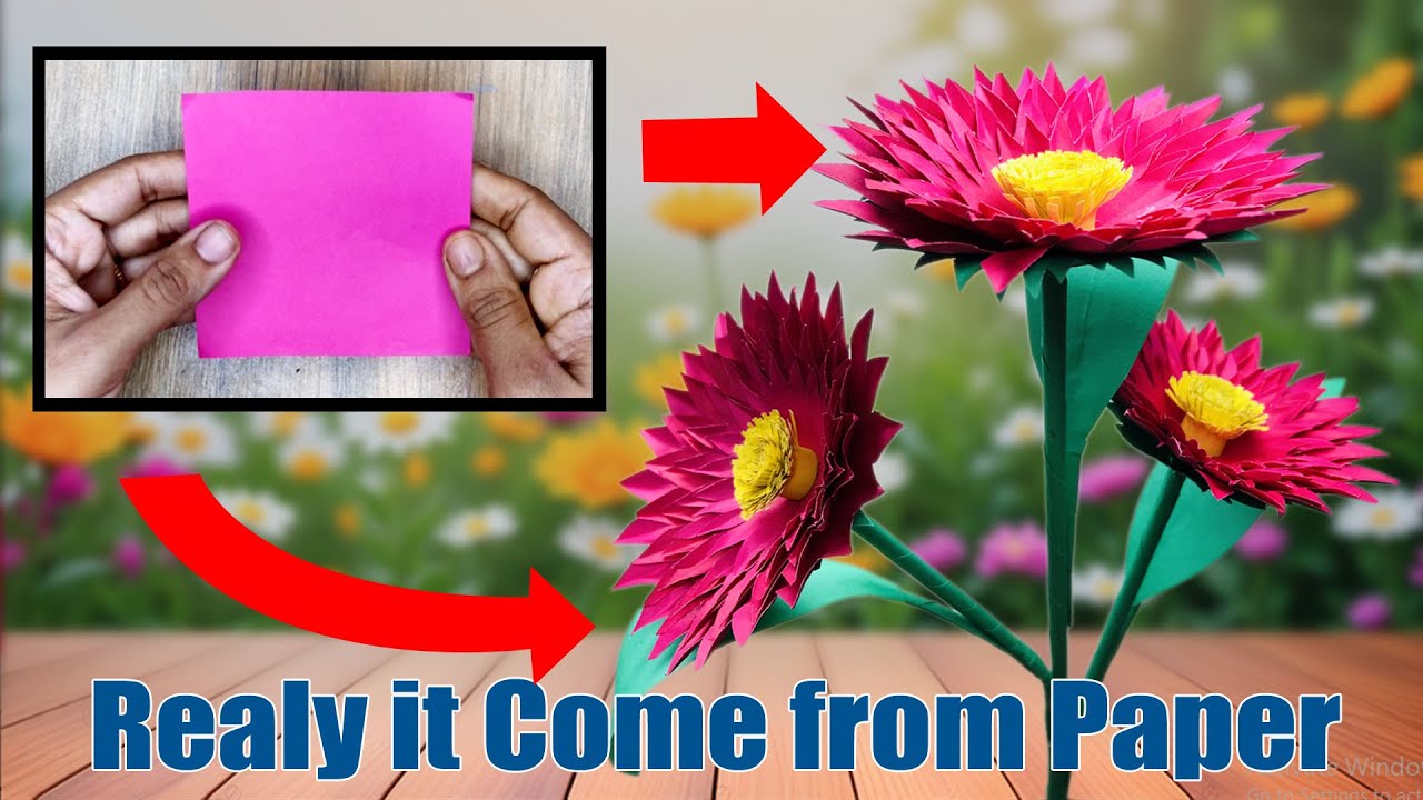 How to make Easy Paper Flower | Paper Flowers | Kagojer Ful Banano ...
