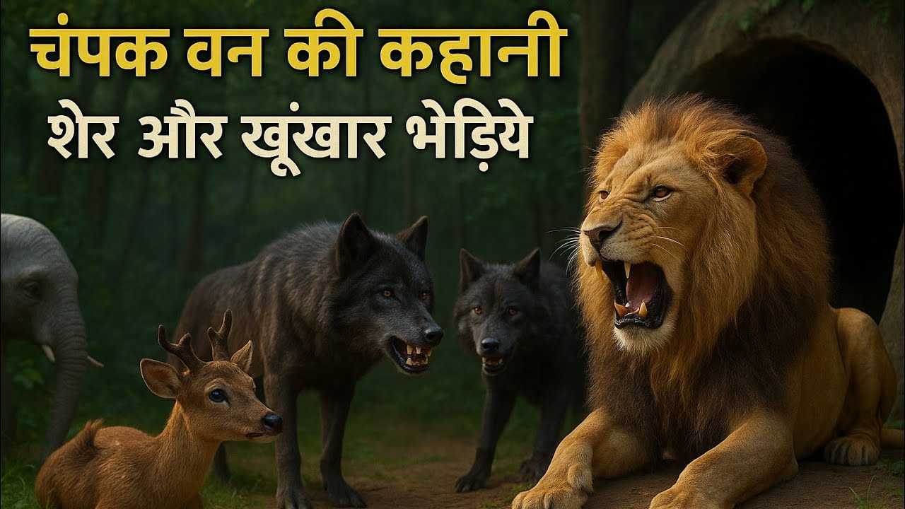 Champak van ki kahani | sher ka badla | Jungle Moral Story in Hindi # ...