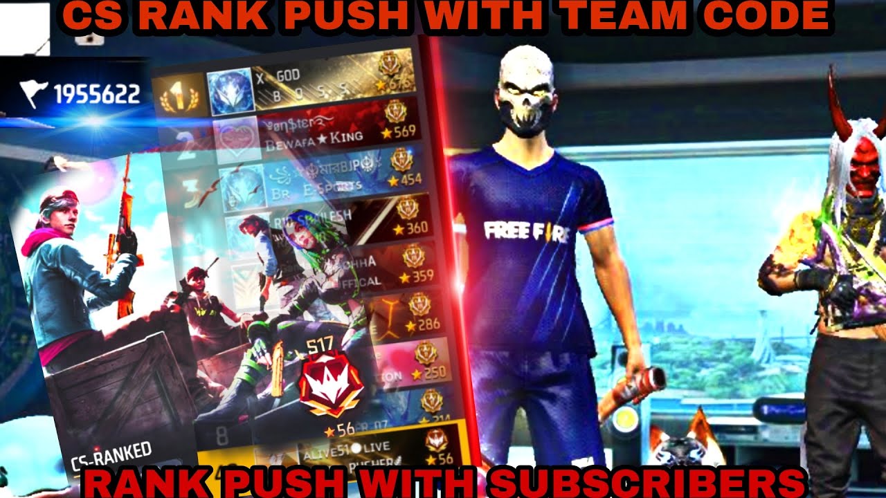 CS Rank Push With Team code // Free Fire Live CS Rank Push with ...