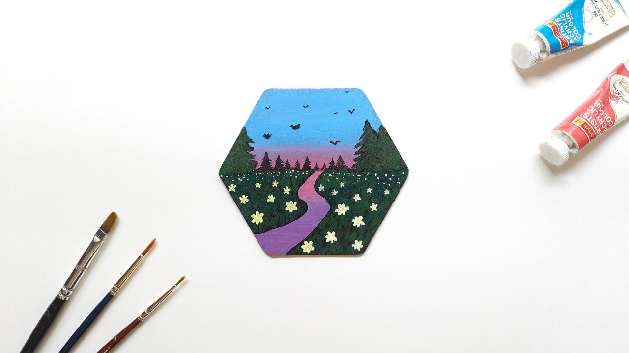 Easy Painting | Acrylic Painting | wooden Coaster Painting | #197 ...