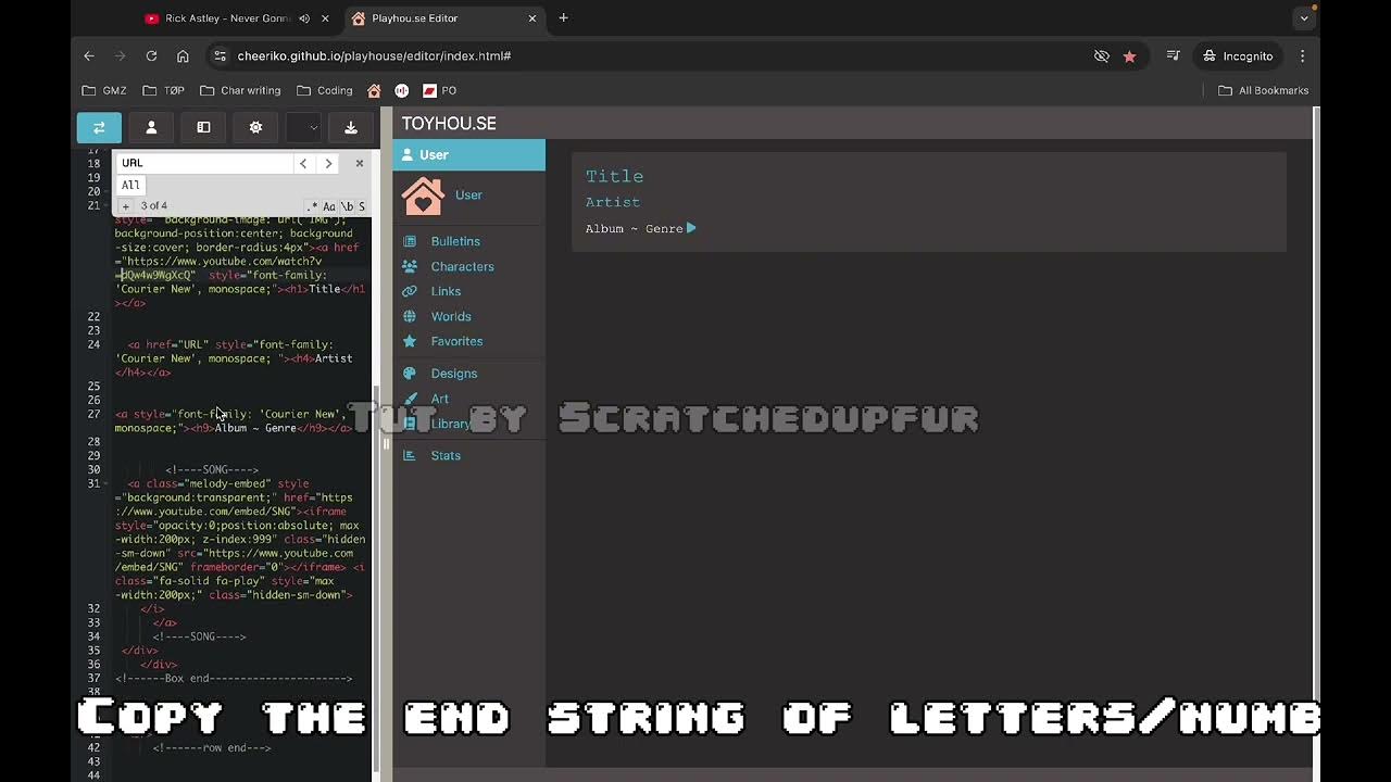 How to put an embed link into toyhouse's bootstrap! - YouTube