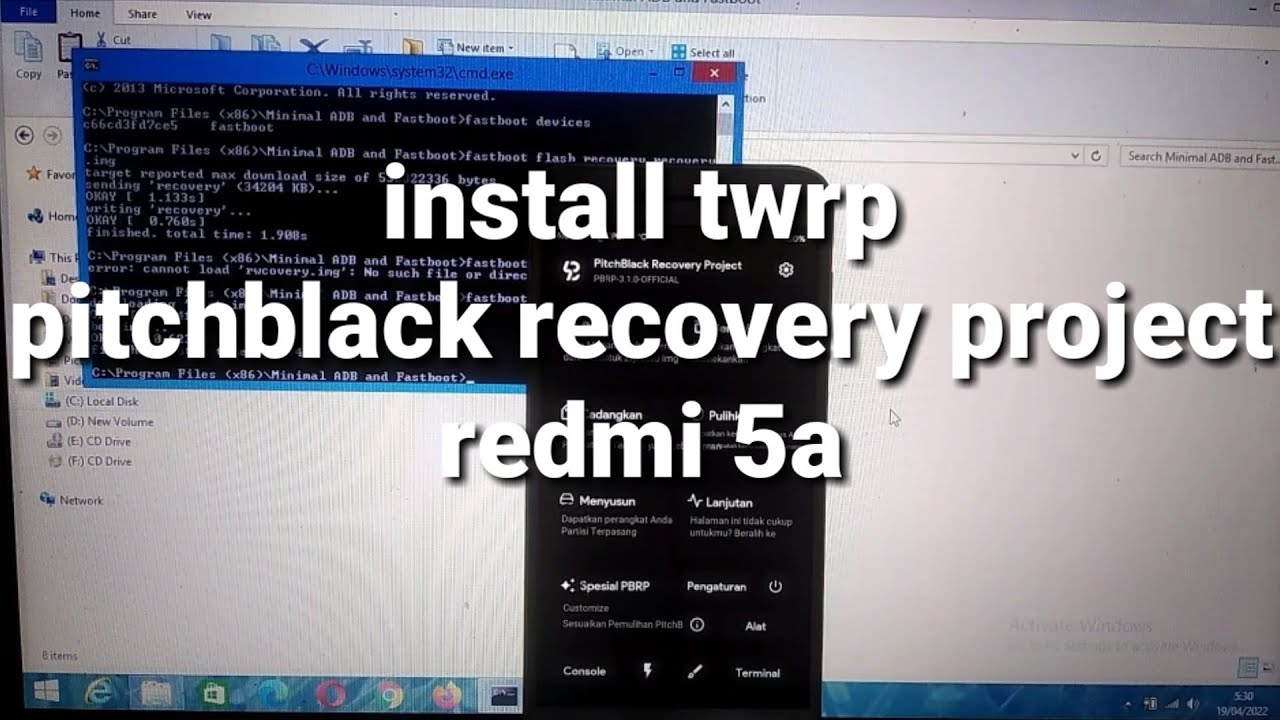 install twrp pitchblack recovery project redmi 5a - YouTube