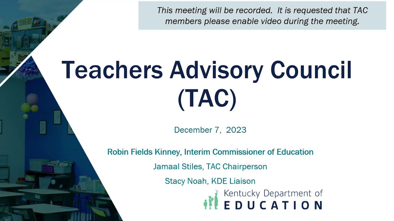 Teachers Advisory Council - December 7, 2023 - YouTube